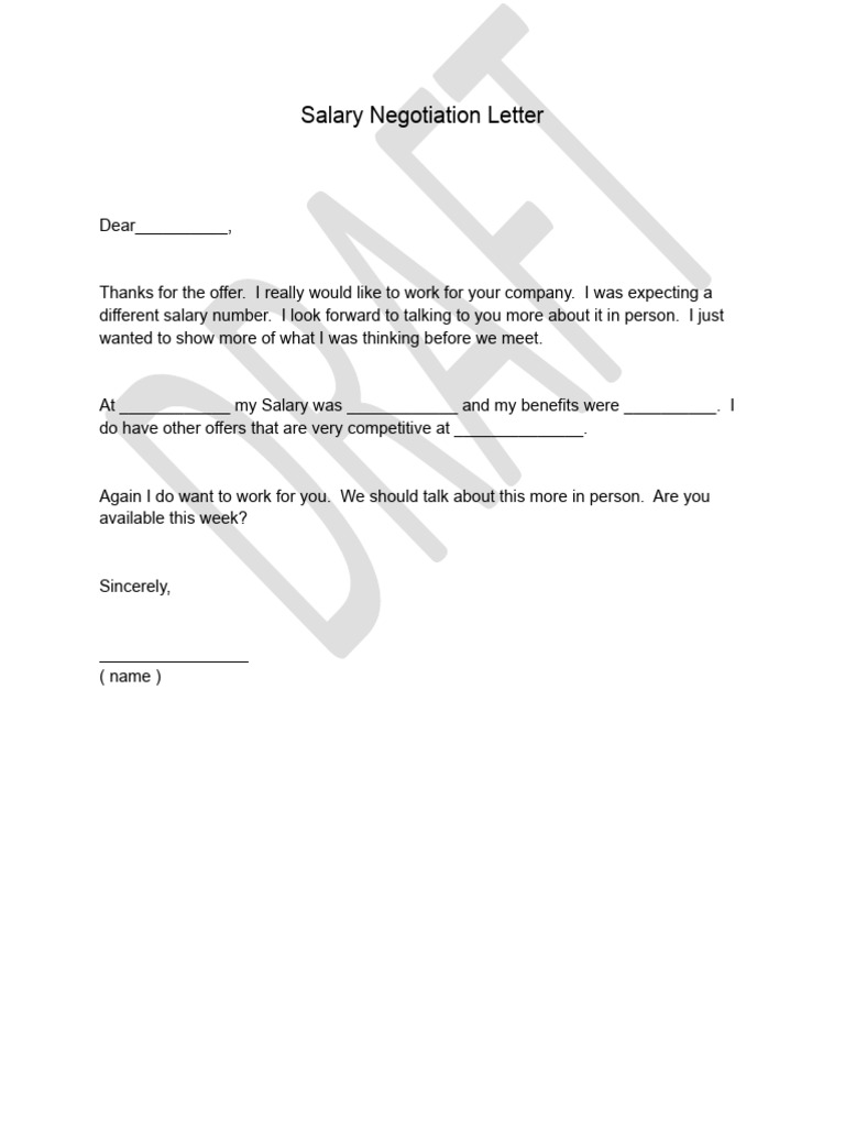 Salary Negotiation Letter | PDF | Law | Self-Improvement