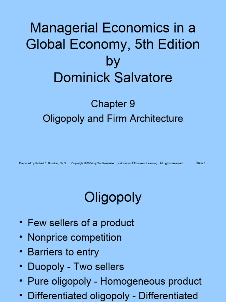 10oligopoly and | PDF | Oligopoly | Economic Equilibrium