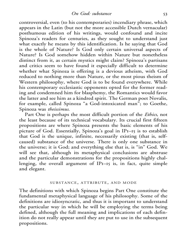 Understanding Spinoza's Concept of Substance | PDF | Substance Theory ...