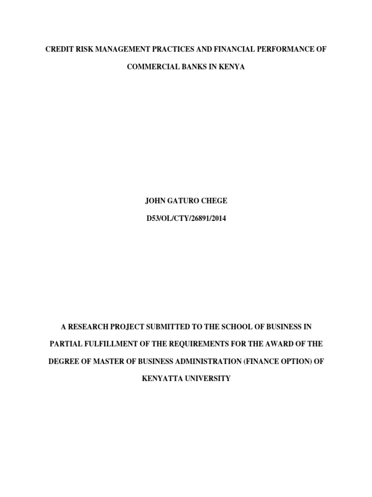 Credit Risk Management Practices and Financial Performance of ...