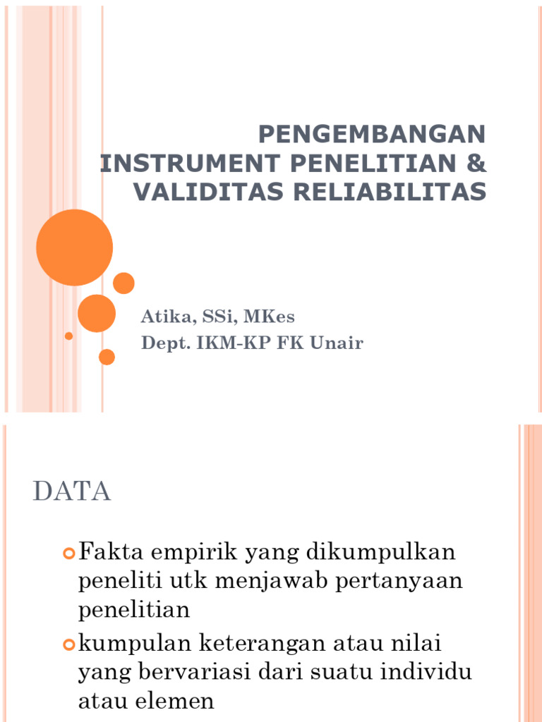 Pengembangan Instrumen Penelitian Validitas | PDF