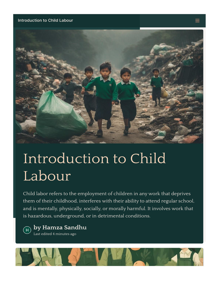 Introduction To Child Labour - Gamma | PDF | Child Labour ...