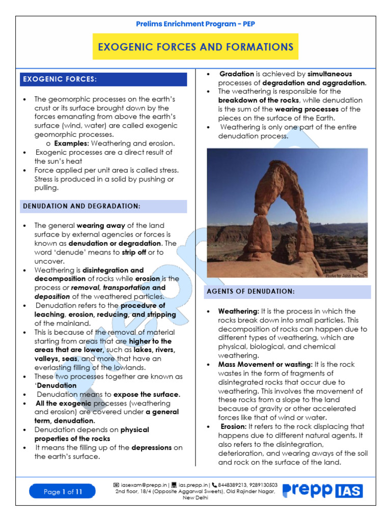 Exogenic Forces and Formations | PDF | Weathering | Erosion