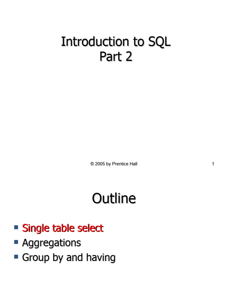 Chapter 6 Introduction To SQL (Part 2) | PDF | Sql | Data Management Software
