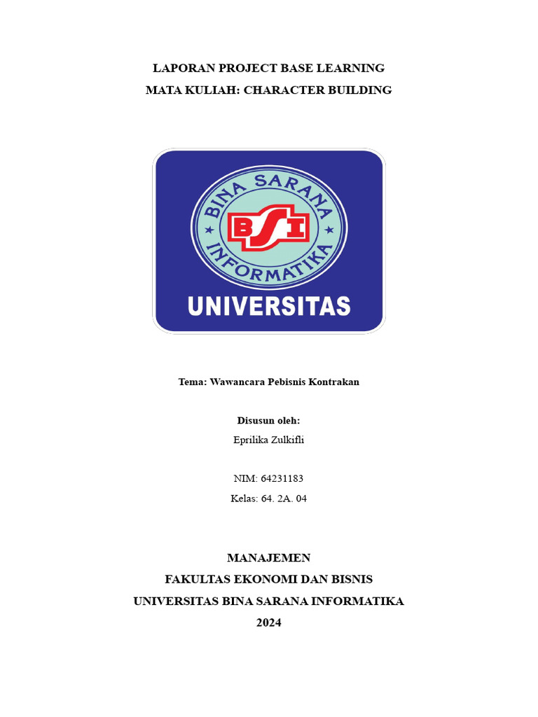 Laporan Project Base Learning - Tugas Akhir CB | PDF