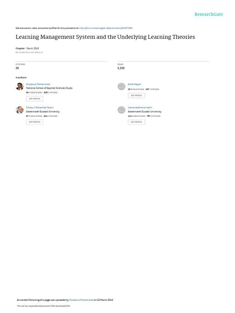 Learning Management System and The Underlying Learning Theories | PDF ...