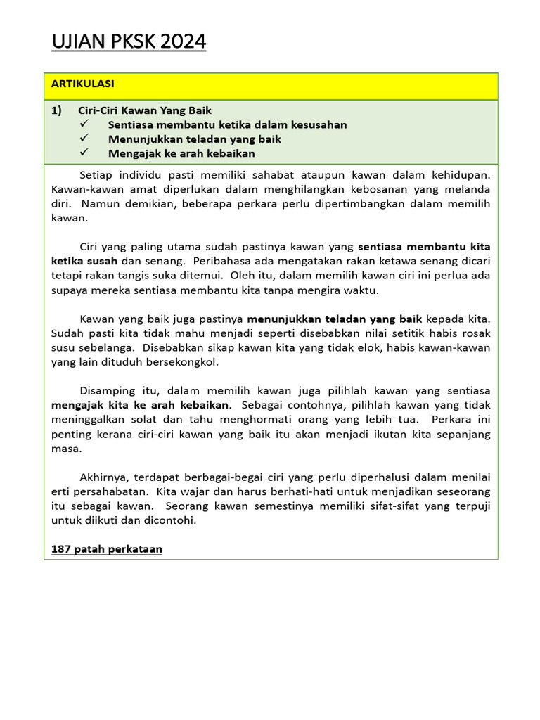 Soalan Ujian PKSK 2024 dan Analisis | PDF | Bisnis | Ilmu Sosial
