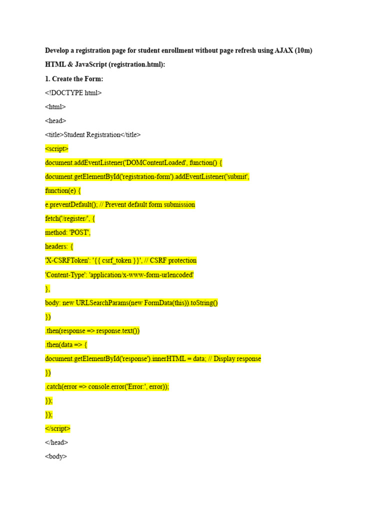 Programs FSD-1 | PDF | Xhtml | Networking