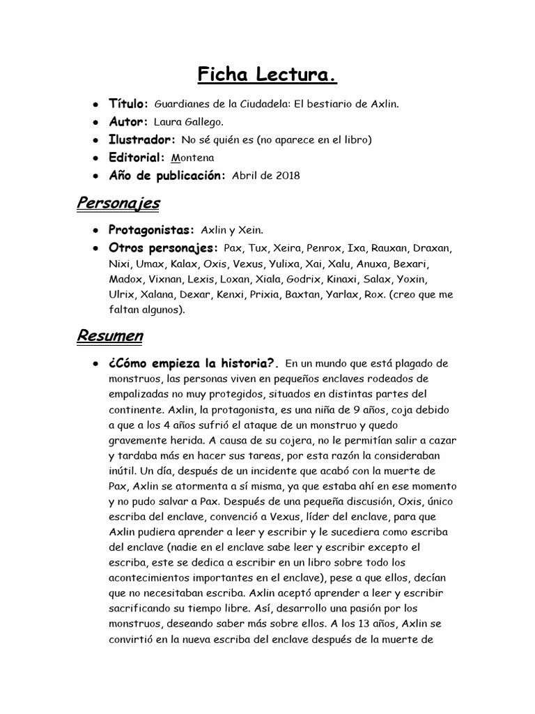 Ficha Lectura 1 | PDF