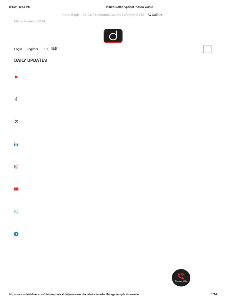 India's Battle Against Plastic Waste | PDF | Recycling | Waste Management