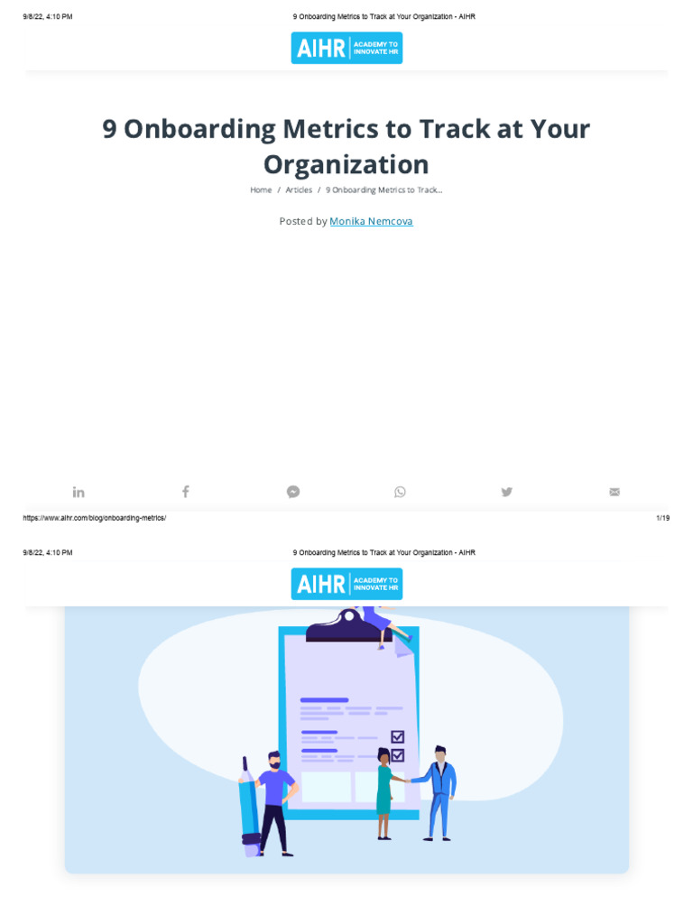 9 Onboarding Metrics To Track at Your Organization - AIHR | PDF ...