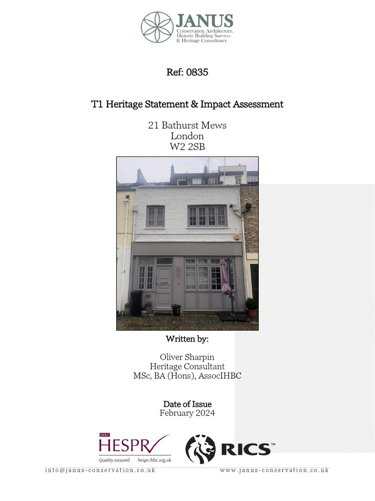 T1 Heritage Statement and Impact Assessment | PDF | Architectural ...