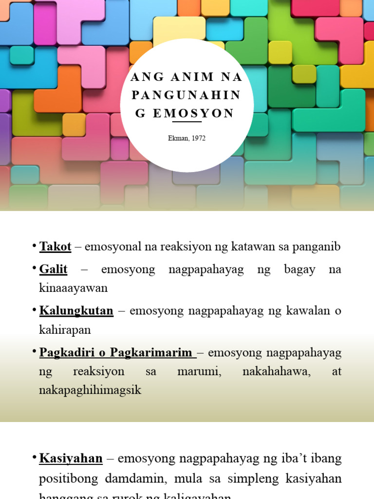 Ang Anim Na Pangunahing Emosyon | PDF