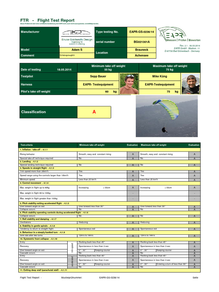 BGD - Flight Test Report - REF 1561457879z1BXzOP2Bb | PDF | Flight ...