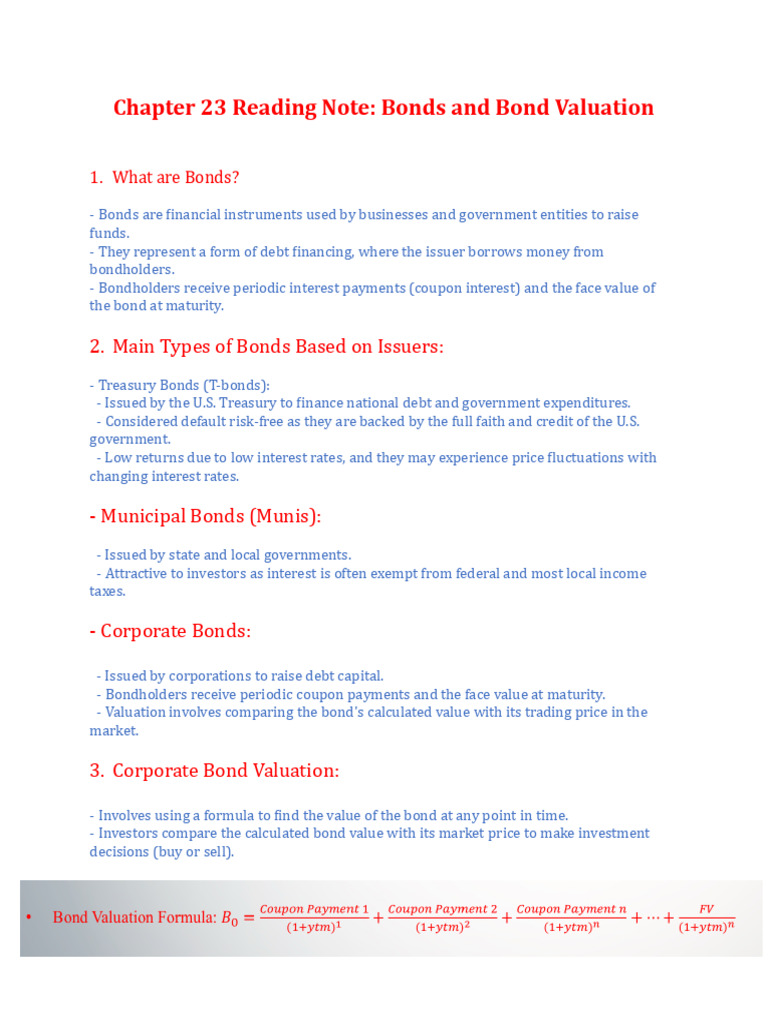 CH - 23 Note | PDF | Bonds (Finance) | Municipal Bond