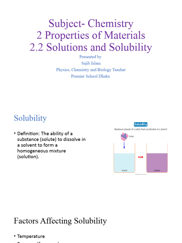 Understanding Solutions and Solubility | PDF