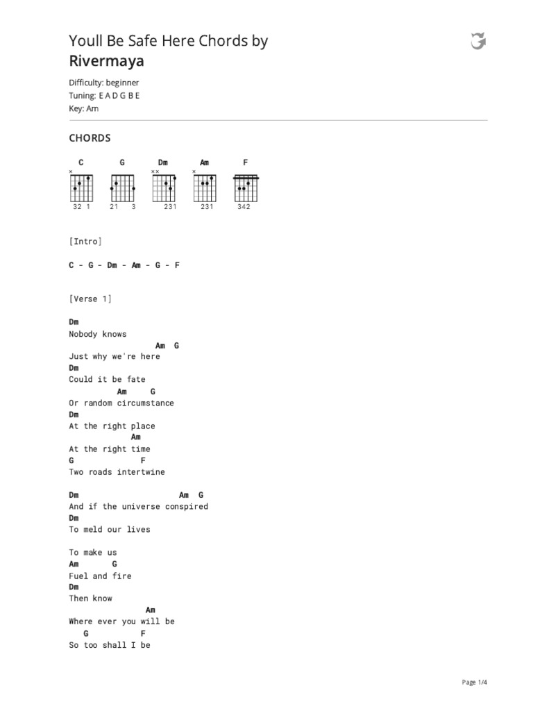 You'll Be Safe Here Chords - Rivermaya | PDF
