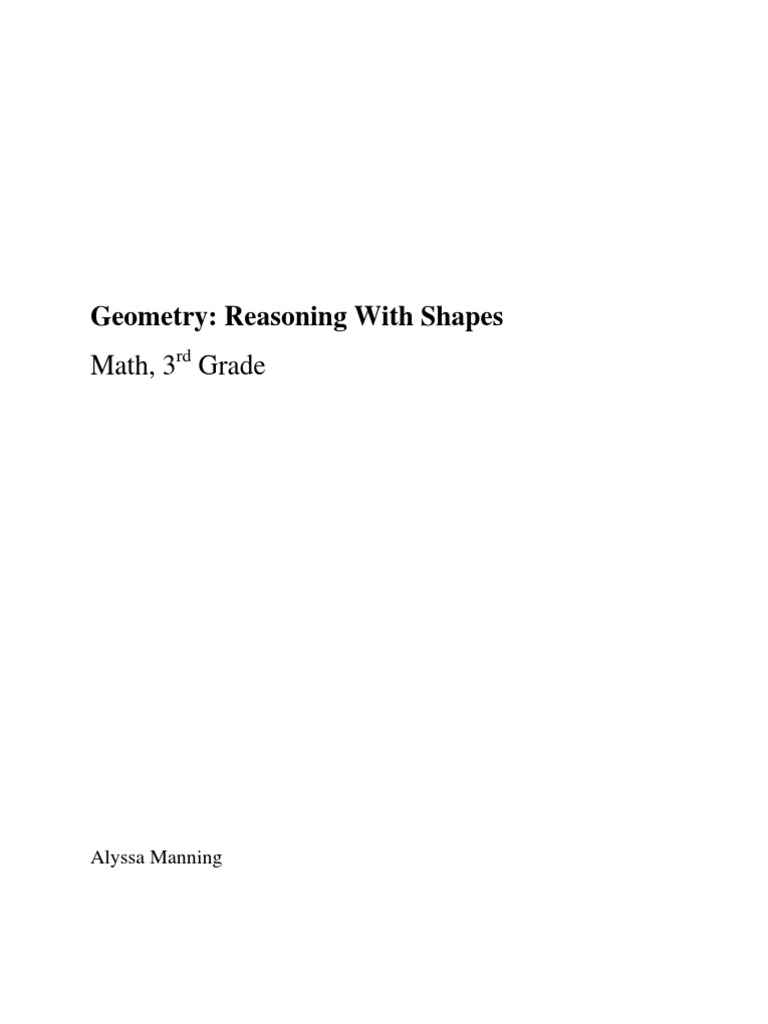 3rd Grade Geometry Unit Plan | PDF | Shape | Triangle