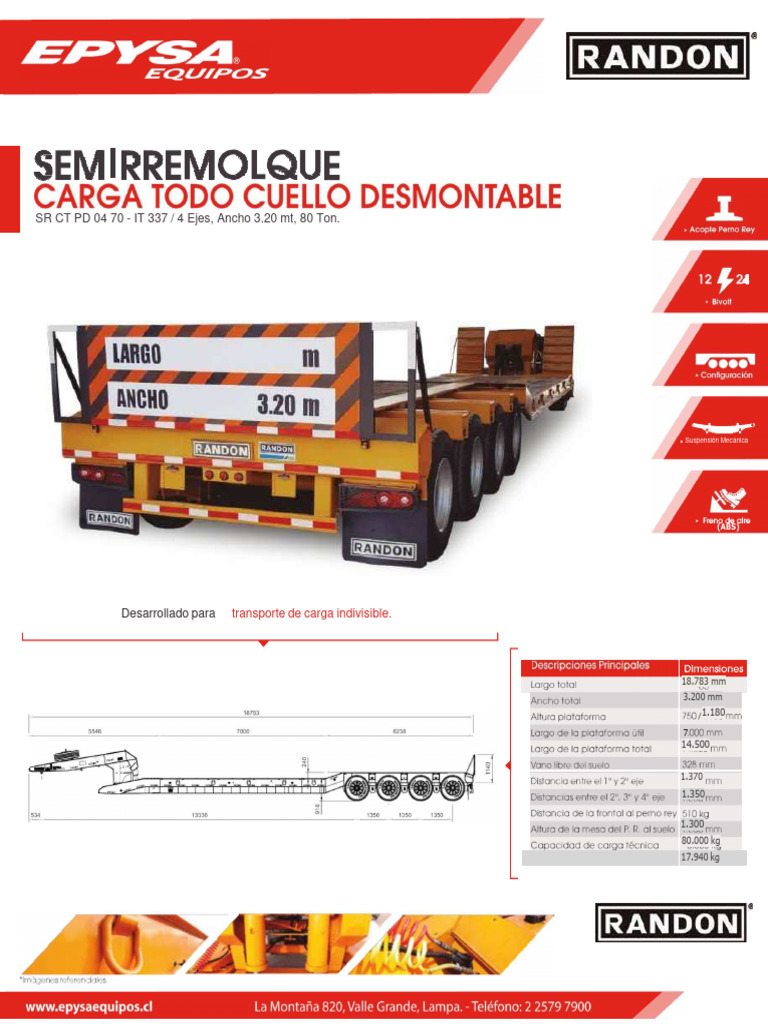 Ficha Tecnica Cama Baja | PDF | Eje | Sistema de freno antibloqueo