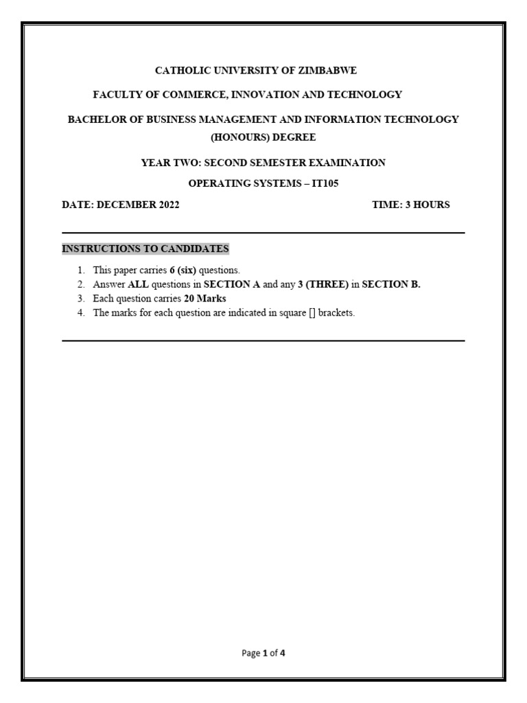 Operating Systems December Exam 2022 | PDF | Operating System | Process ... Operating Systems December Exam 2022 | PDF | Operating System | Process ...