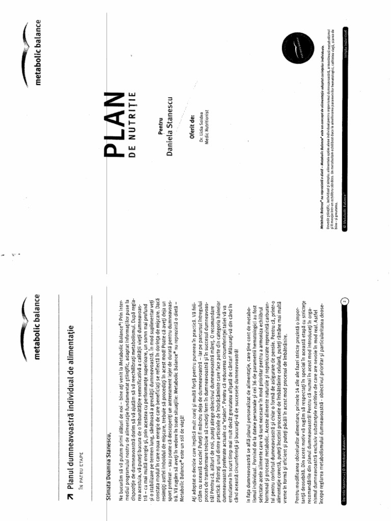Plan de Nutritie | PDF
