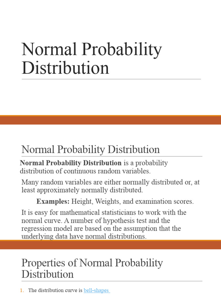 Normal Probability Distribution | PDF | Normal Distribution | Standard Deviation