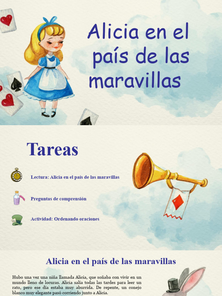 Alicia en El País de Las Maravillas | PDF | Las aventuras de Alicia en ...