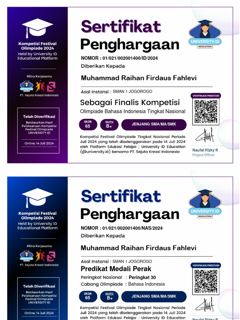 Muhammad Raihan Firdaus Fahlevi - Bahasa Indonesia - SMA 34 | PDF ...