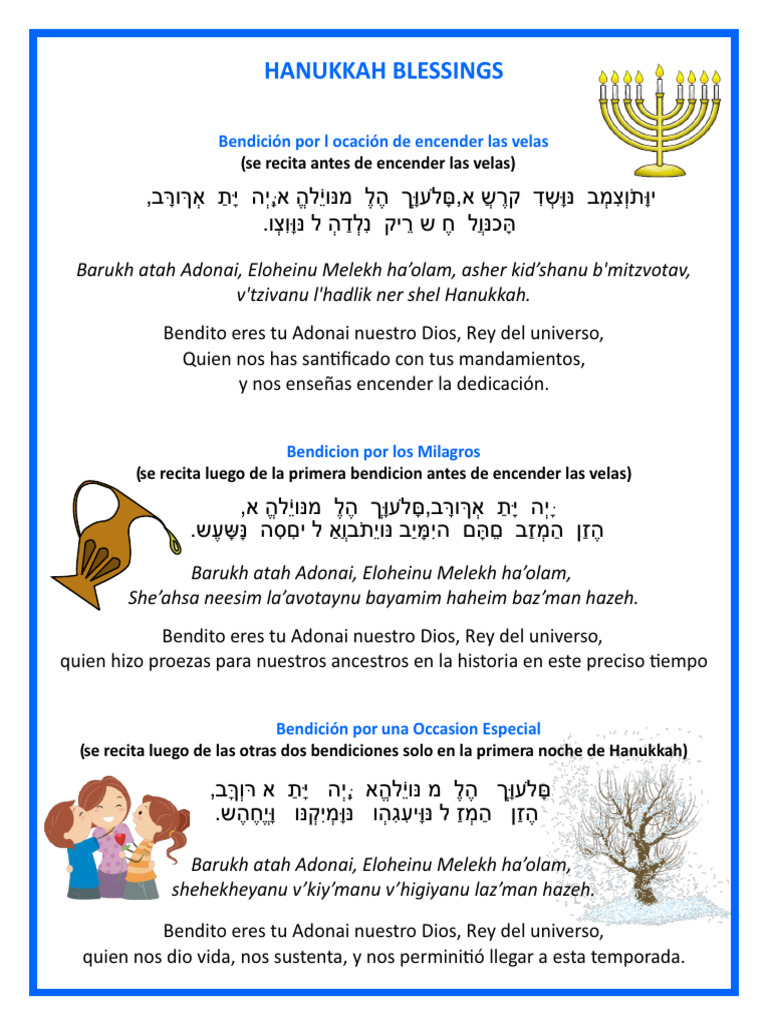 Bendiciones de Hanukkah | PDF