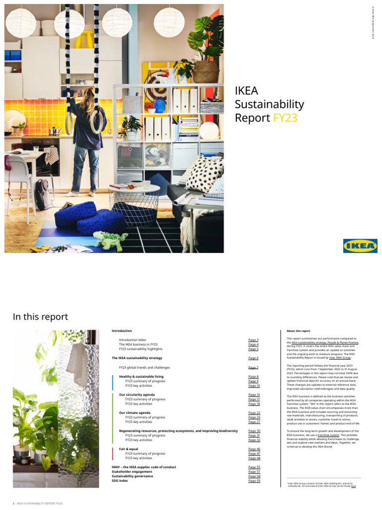 IKEA SUSTAINABILITY Report FY 23 20240125 1b190c008f | PDF | Cost Of ...