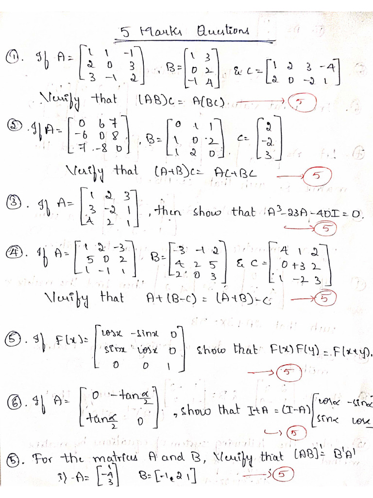 Maths Important Questions | PDF