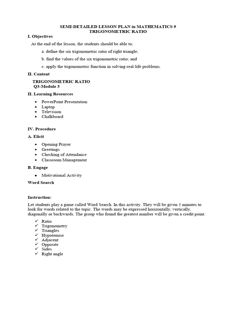 Trigonometric Ratio Pdf Trigonometry Trigonometric Functions