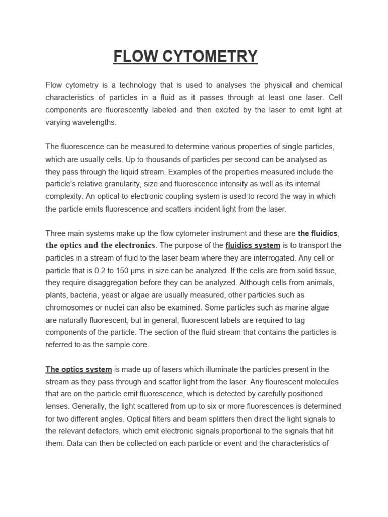 Flow Cytometry | PDF | Flow Cytometry | Cell Growth