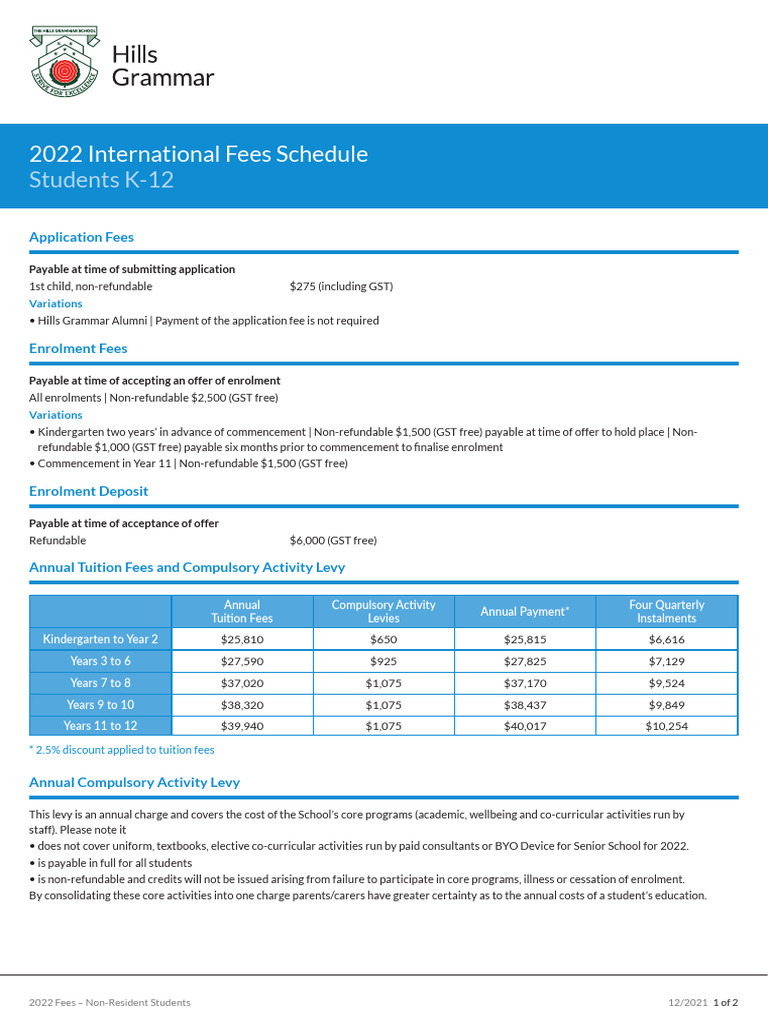 2022 Non-Resident Student Fees Guide | PDF | Debit Card | Payments