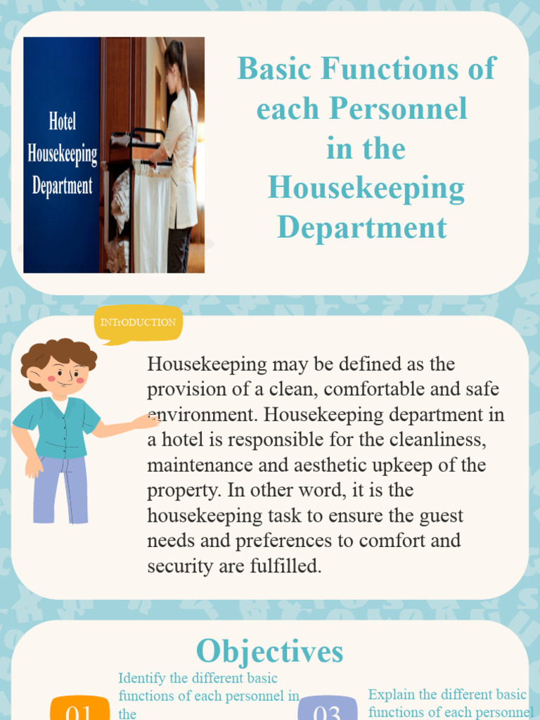 Housekeeping Department Personnel Roles | PDF | Housekeeping | Laundry