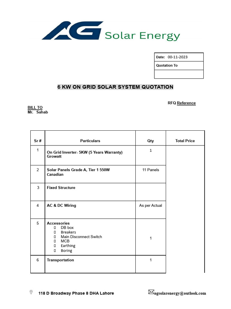 6 KW On Grid Solar System Installment Plan | PDF | Solar Power ...