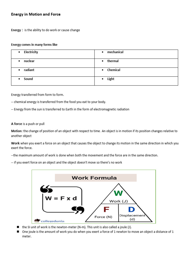 Grade 6 Lesson 1 and Lesson 2 | PDF | Potential Energy | Force