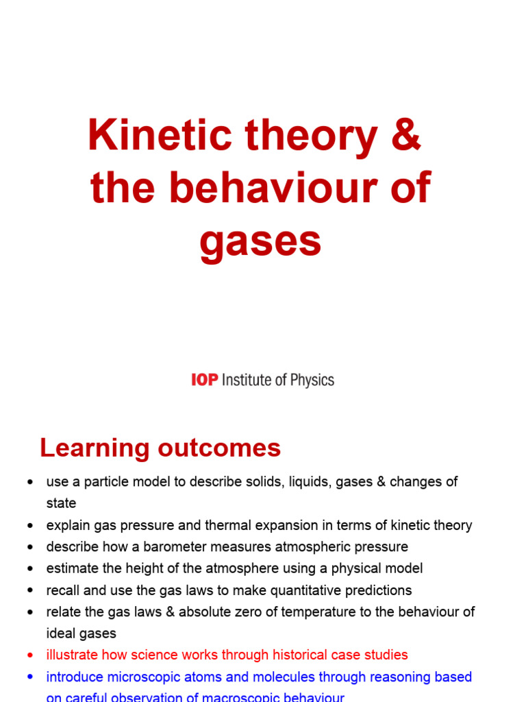 Kinetic Theory Gasses | PDF | Gases | Temperature