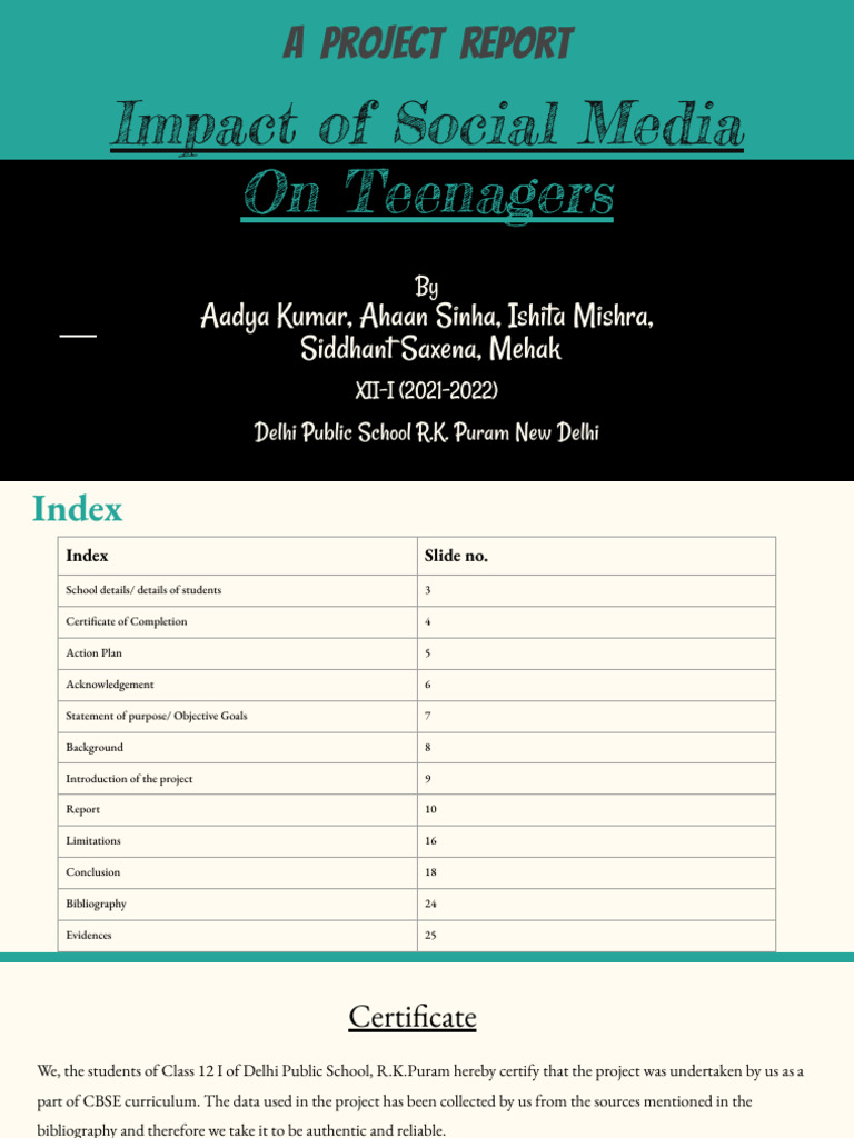 Impact of Social Media on Teenagers | PDF | Survey Methodology | Social ...