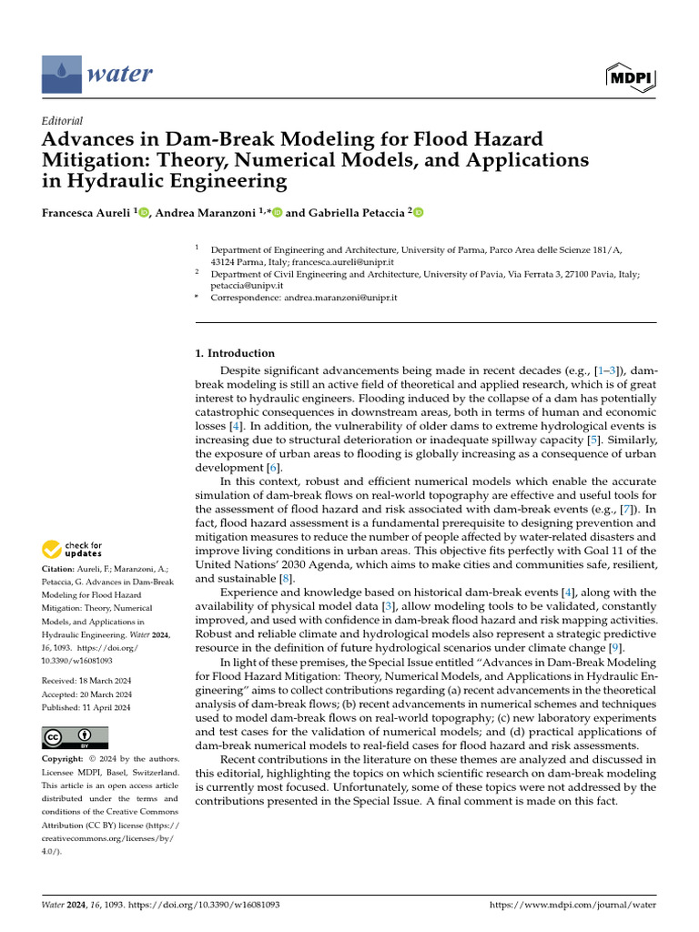 Advances in Dam-Break Modeling For Flood Hazard | PDF | Computational ...