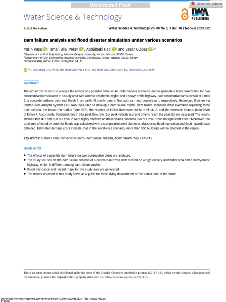 Dam Failure Analysis and Flood Simulation | PDF | Flood | Dam