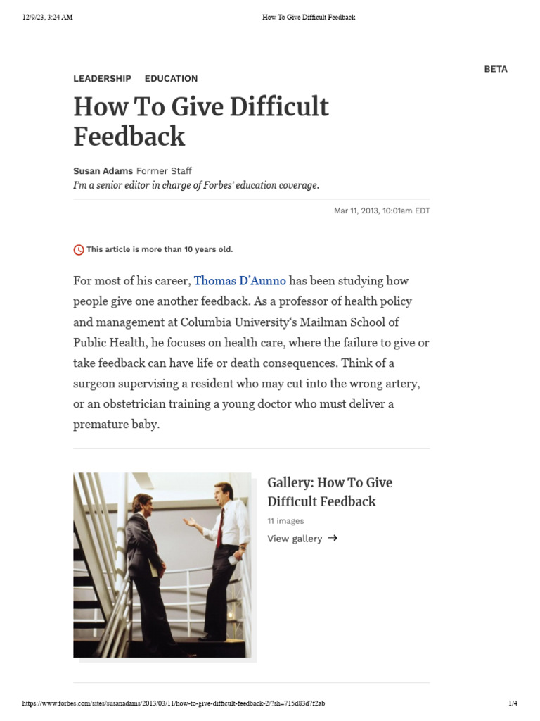 Effective Strategies for Difficult Feedback | PDF | Racism ...