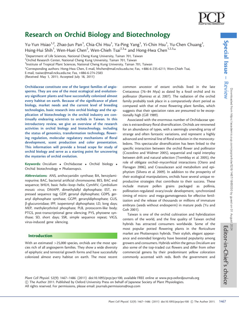 Orchid | PDF | Plant Hormone | Genome