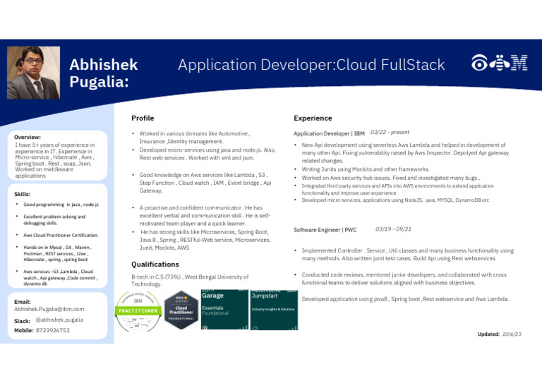 Abhishek Pugalia: Cloud Full Stack Developer | PDF | Web Service ...