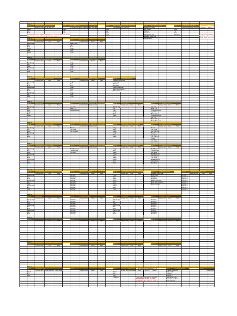 W1D1 10XEN Tracking Sheet | PDF | Strength Training | Management Of Obesity