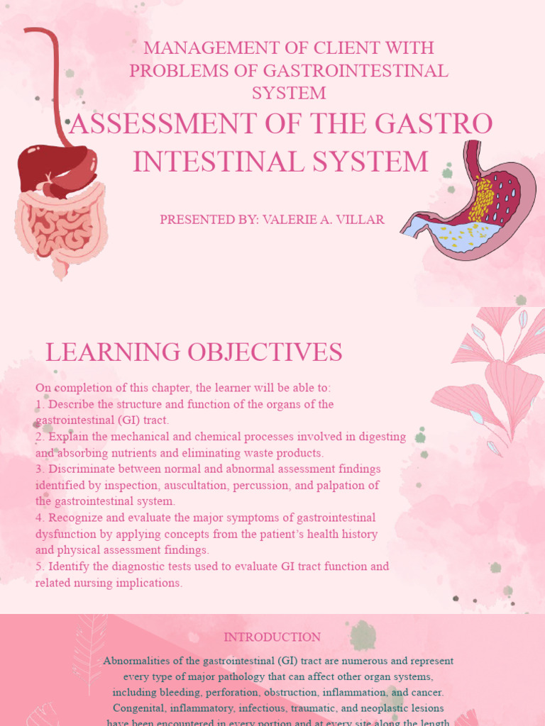 Asessment of Gastrointestinal System | PDF | Gastrointestinal Tract ...
