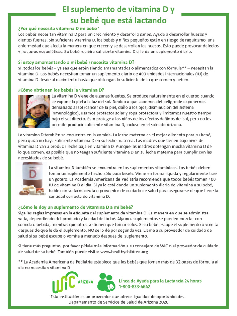 Vitamin D and Your Baby SPN | PDF | Vitamina D | La leche materna