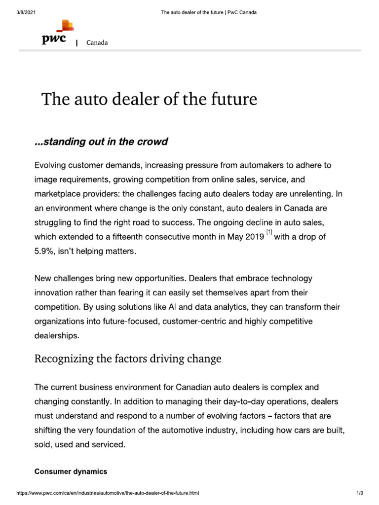 Auto Dealer of The Future | PDF