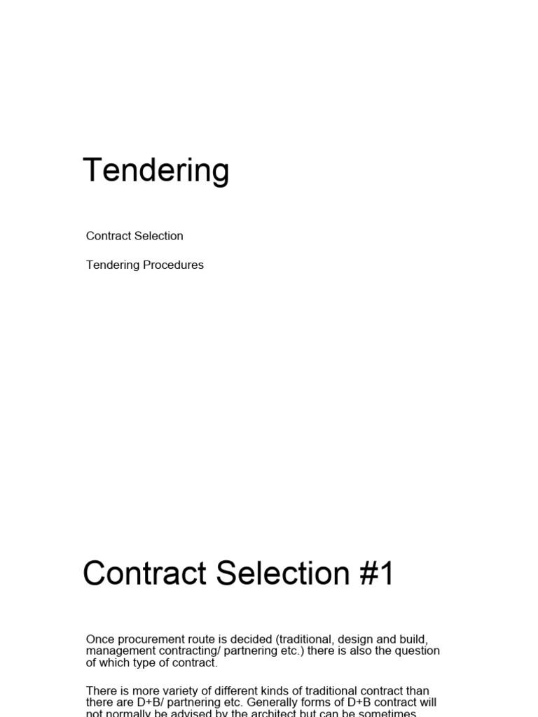 2324 P3 S3 06 Tendering | PDF | Specification (Technical Standard) | Business