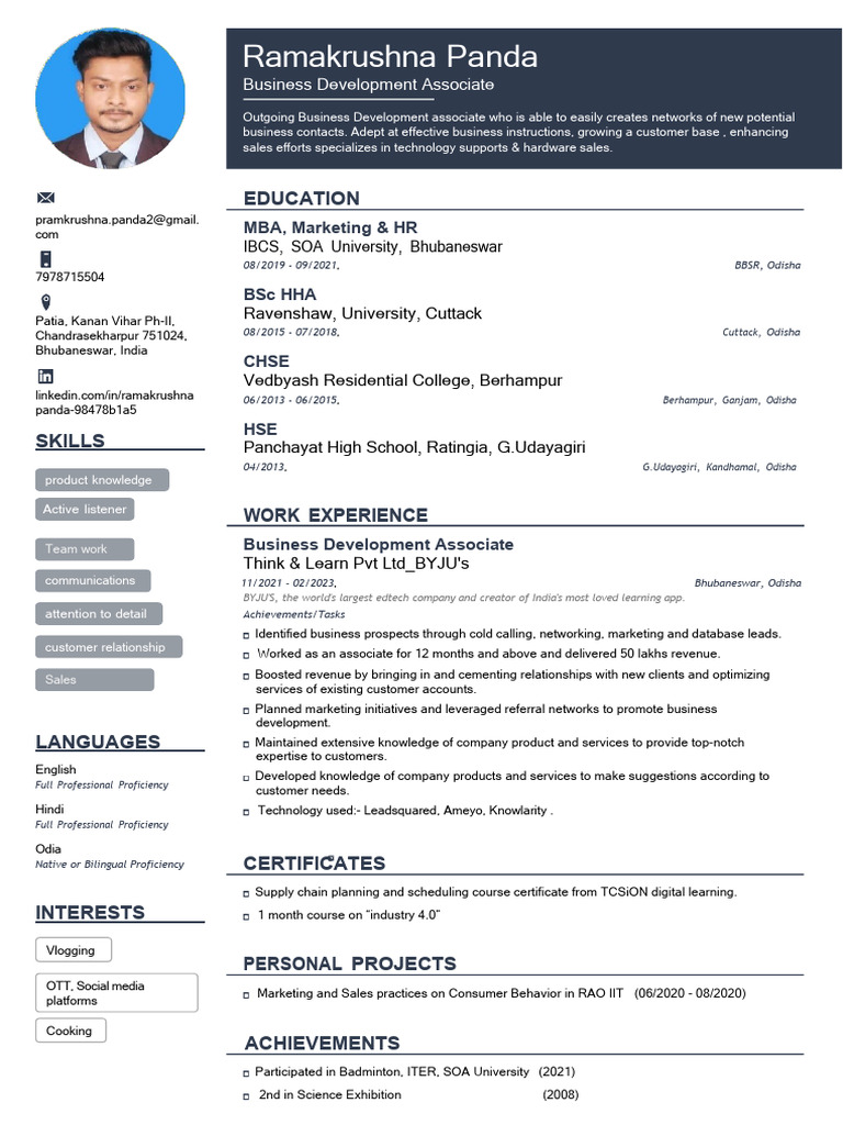 Ramkrushna Panda - Resume.2024 | PDF | Marketing | Business